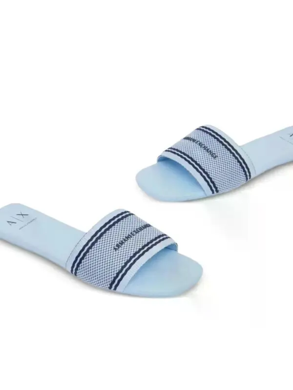Armani Exchange Jacquard Flat Sandals - Blue