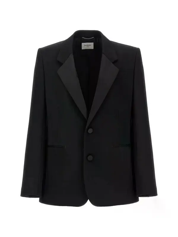 Saint Laurent Grain De Poudre Wool Blazer