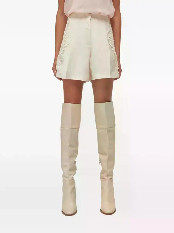 BLUGIRL Floral-embroidered High-waisted Shorts