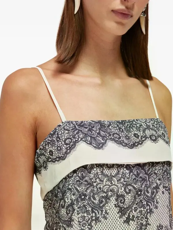 BLUGIRL Lace-print Spaghetti-strap Gown