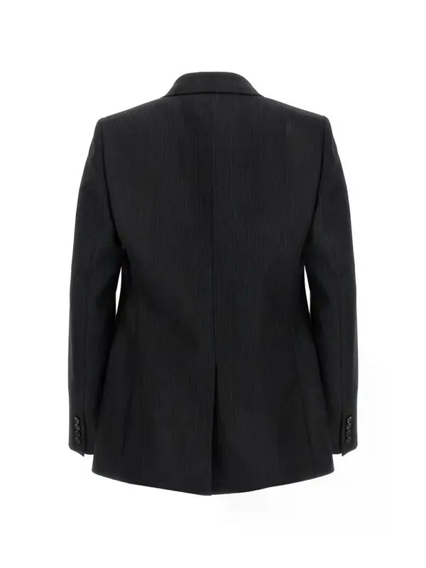 Saint Laurent Pinstripe Wool Blazer - Grey