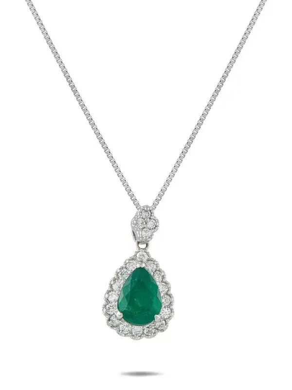 LB EXCLUSIVE Emerald And Diamond Necklace - Silver
