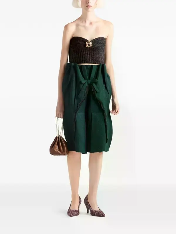 Prada Shetland Wool Midi Skirt - Green