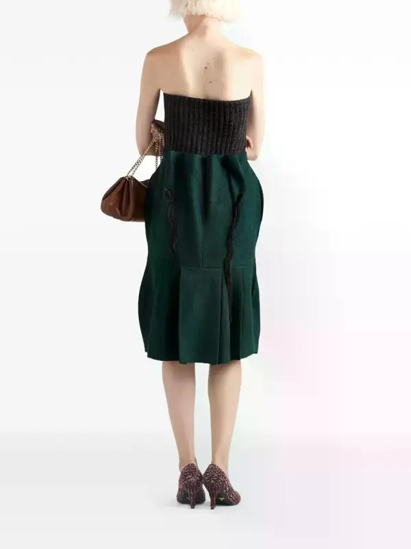 Prada Shetland Wool Midi Skirt - Green