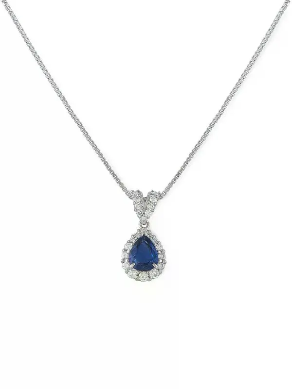 LB EXCLUSIVE Sapphire And Diamond Necklace - Silver