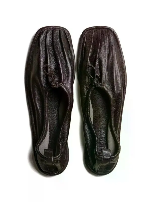 Hereu Puntera Pleated Ballet Flats - Brown