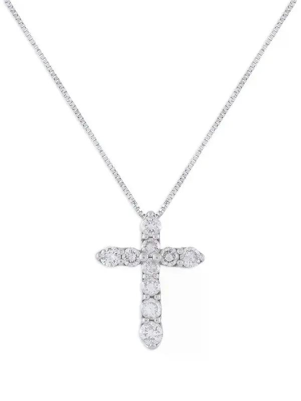 LB EXCLUSIVE Diamond Cross Pendant Necklace - Silver