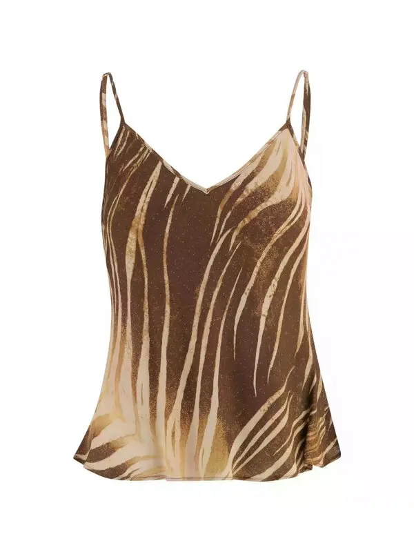 Just Cavalli Animal-print V-neck Top - Brown