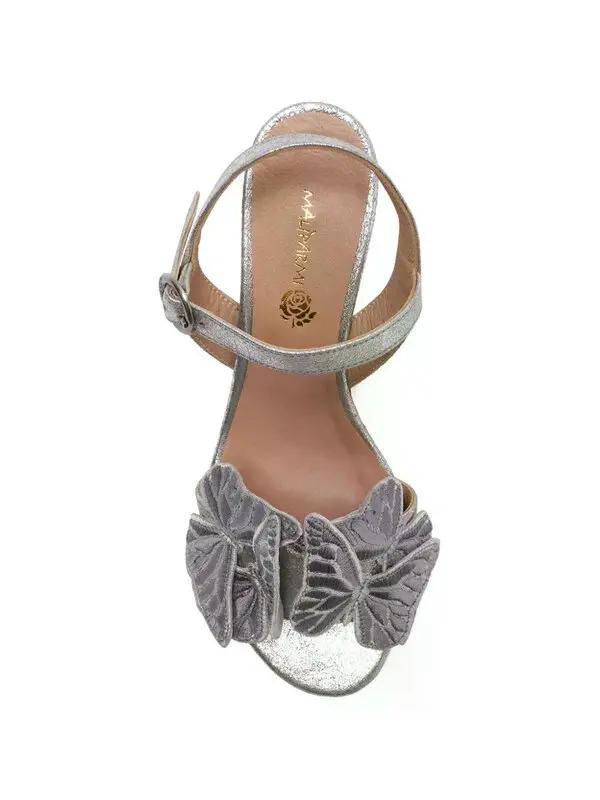 Malìparmi Butterfly Appliqué Sandals - Silver