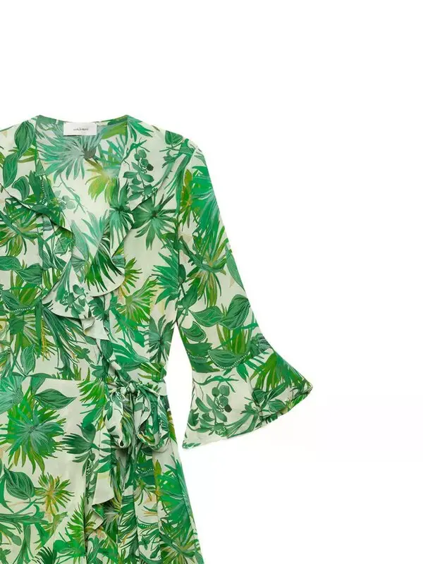 Malìparmi Botanical Jungle Wrap Dress - Green