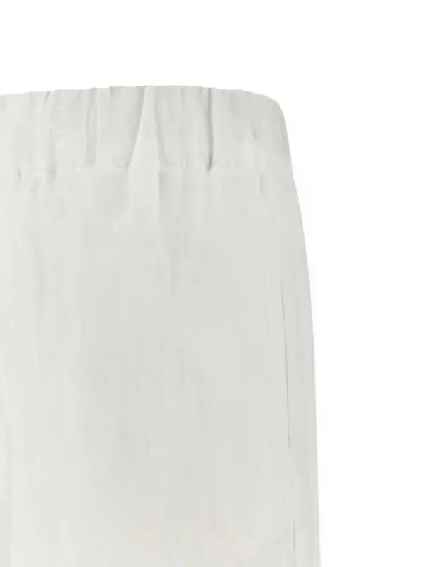 Paul & Shark Elasticated-waistband Linen Palazzo Pants - White