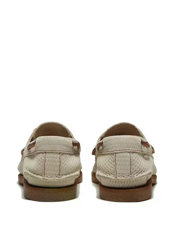 Timberland Logo-detail Leather Boat Shoes - Neutrals