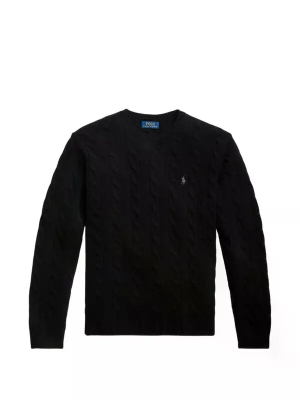 Polo Ralph Lauren Cable-knit Sweater With Embroidered Logo - Black