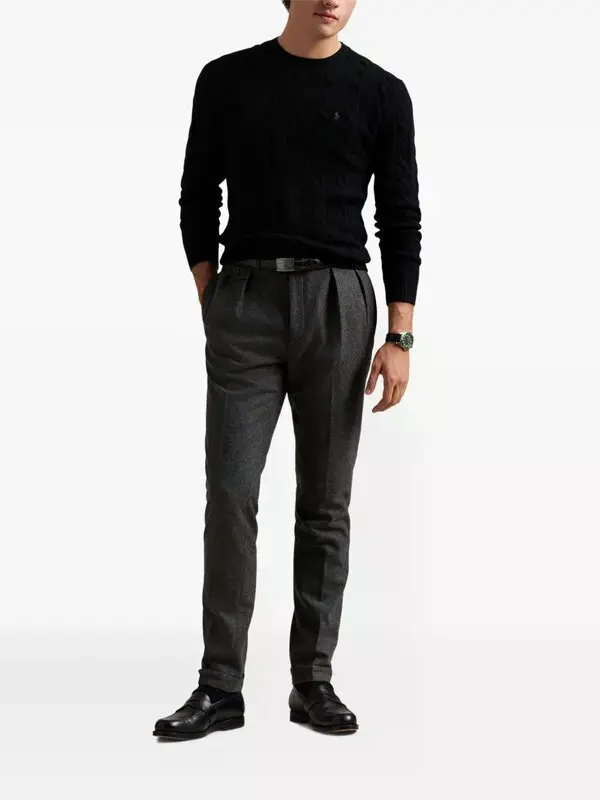 Polo Ralph Lauren Cable-knit Sweater With Embroidered Logo - Black