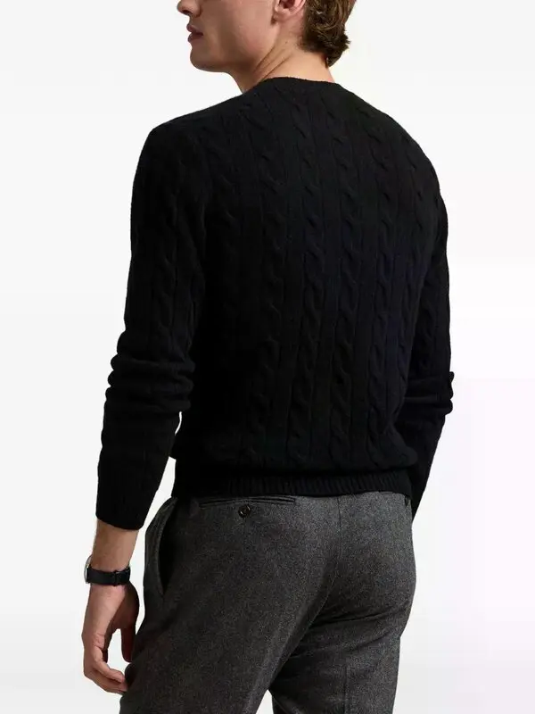 Polo Ralph Lauren Cable-knit Sweater With Embroidered Logo - Black