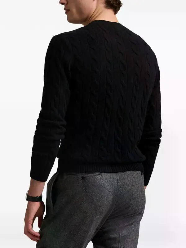 Polo Ralph Lauren Cable-knit Sweater With Embroidered Logo - Black