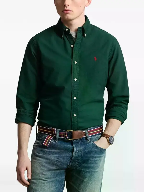 Polo Ralph Lauren Embroidered-logo Button-down Shirt - Green