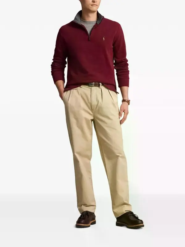 Polo Ralph Lauren Quarter-zip Embroidered Logo Sweater - Red