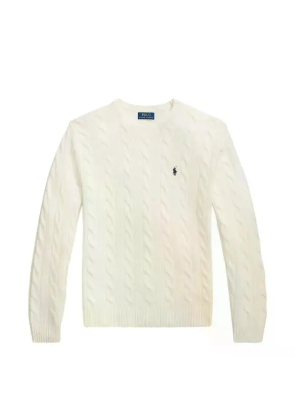 Polo Ralph Lauren Cable-knit Sweater With Embroidered Logo - Neutrals
