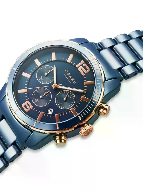 OBAKU 44mm Falk Chronograph Watch