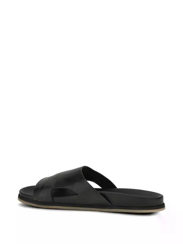 Santoni Crossover Strap Flat Sandals - Black