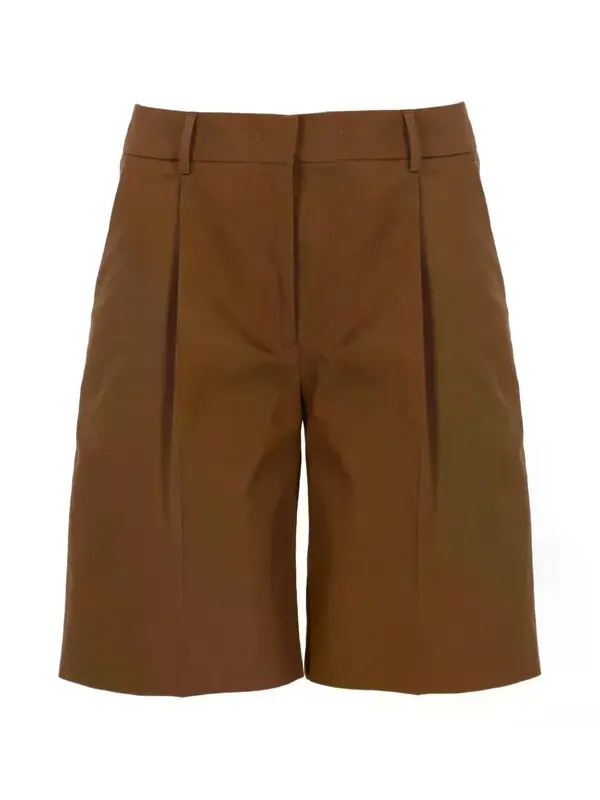 PT TORINO Pleated Tailored Shorts - Brown
