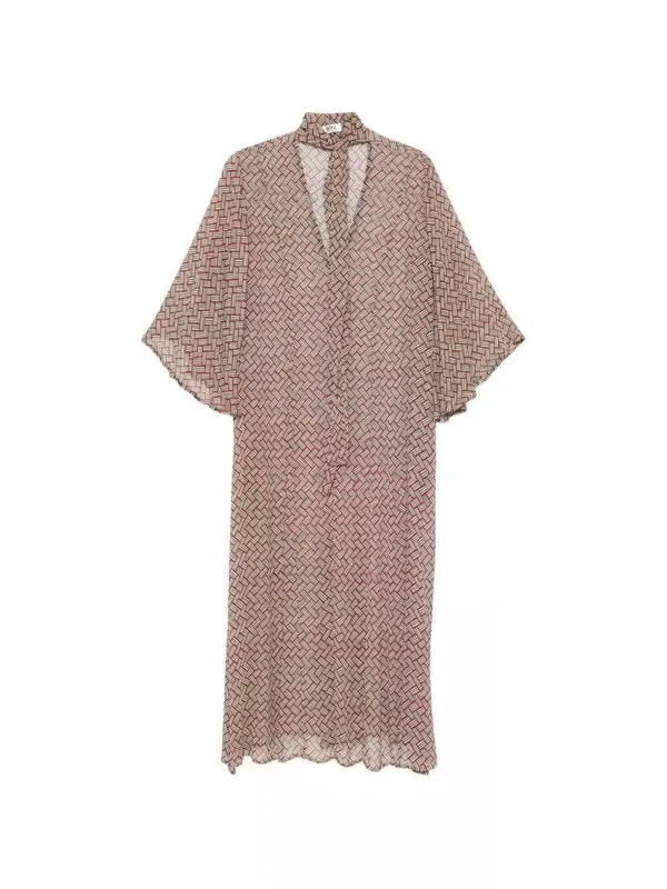 SIYU Geometric-print Midi Dress