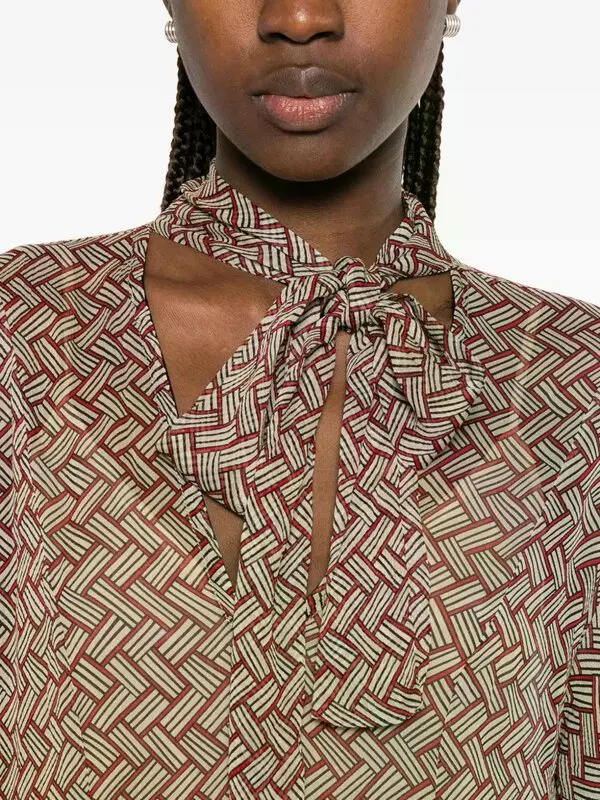 SIYU Geometric-print Midi Dress