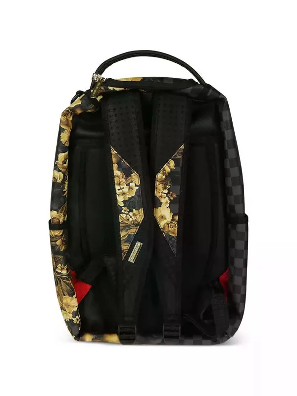 SPRAYGROUND Floral-print Checkered Backpack - Black