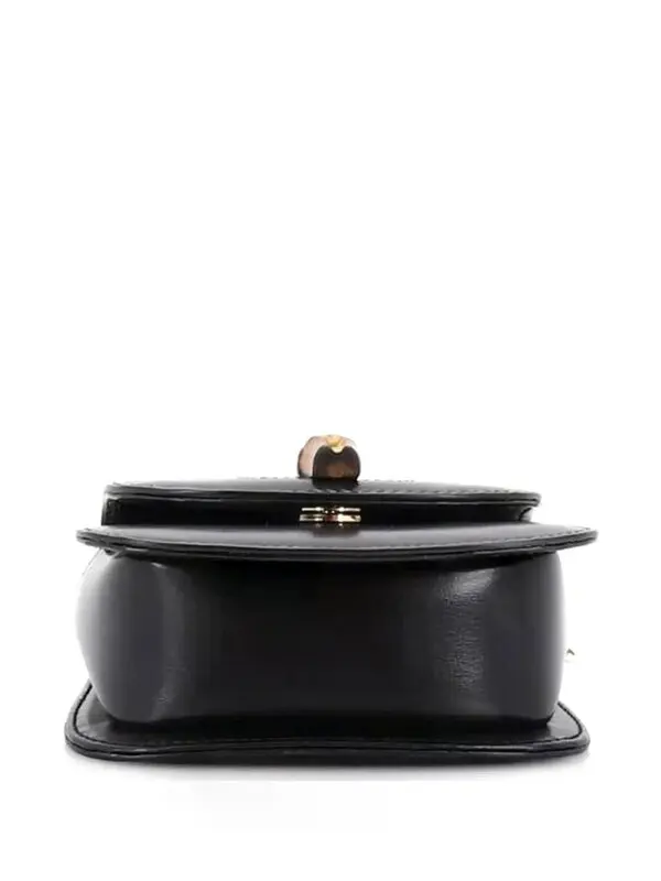 Gucci Bamboo 1947 Top Handle Leather Super Mini Crossbody Bag - Black