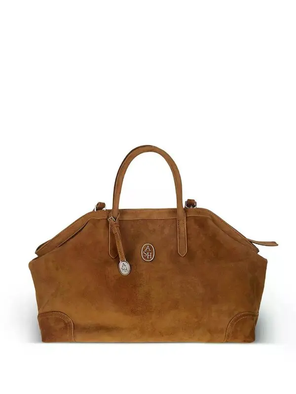 Ash Jaqueline Suede Shoulder Bag With Logo Plaque