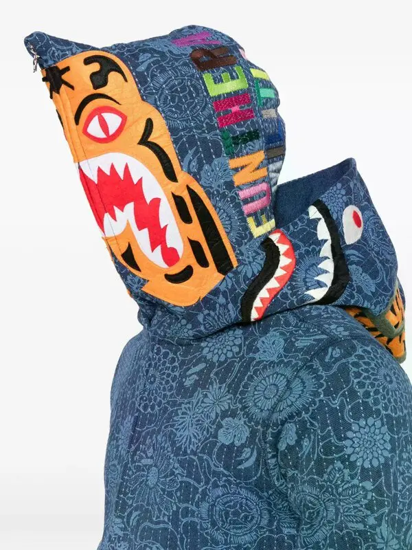 A BATHING APE Floral-print Shark Hoodie