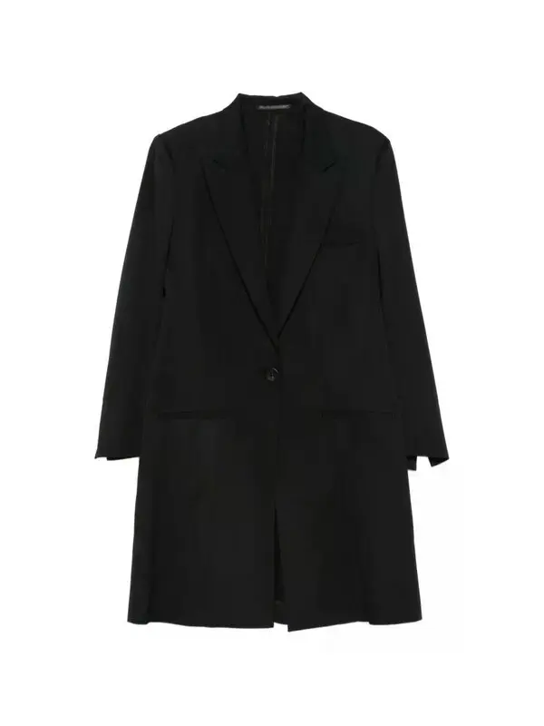 Yohji Yamamoto Asymmetric-panel Single-breasted Coat