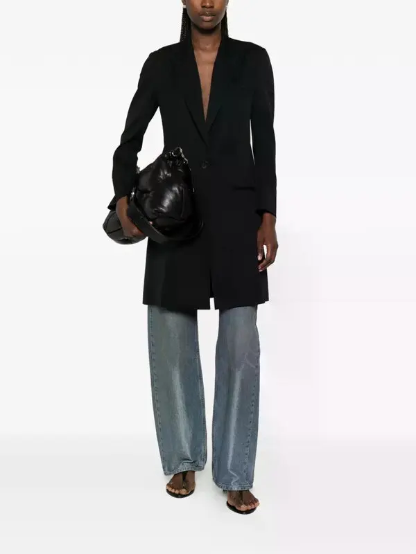 Yohji Yamamoto Asymmetric-panel Single-breasted Coat