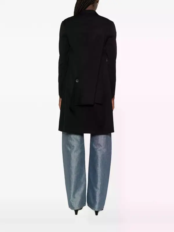 Yohji Yamamoto Asymmetric-panel Single-breasted Coat