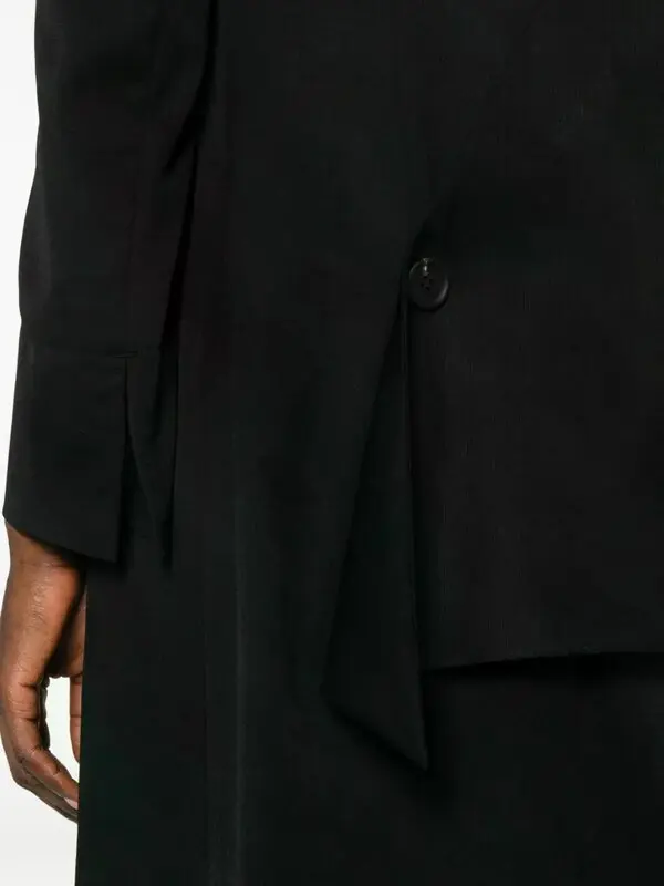 Yohji Yamamoto Asymmetric-panel Single-breasted Coat