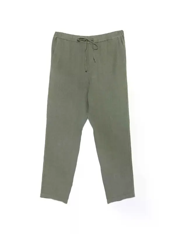120% Lino Elasticated-waistband Trousers - Green