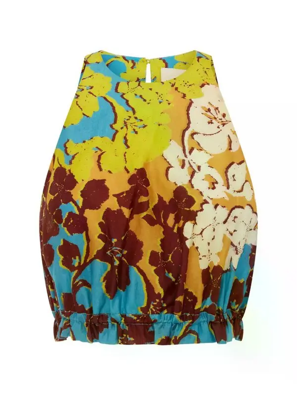 ALEMAIS Splice Floral-print Cropped Top