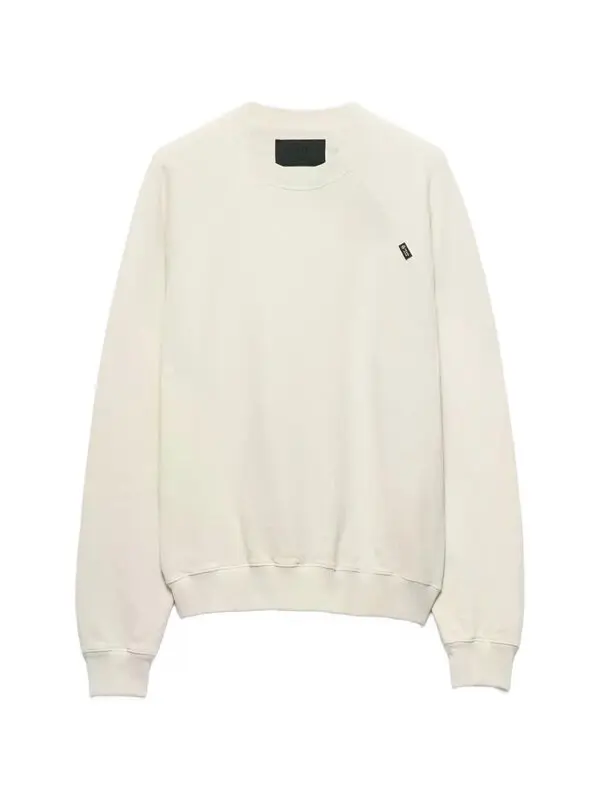 Prada Cotton Crew-neck Sweatshirt - Neutrals