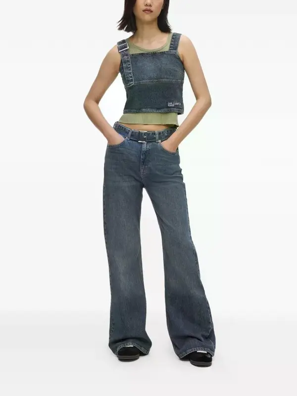 Karl Lagerfeld Belted Flared Jeans