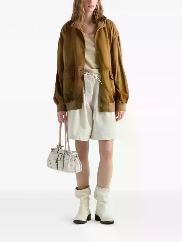 Prada Suede Bomber Jacket - Brown
