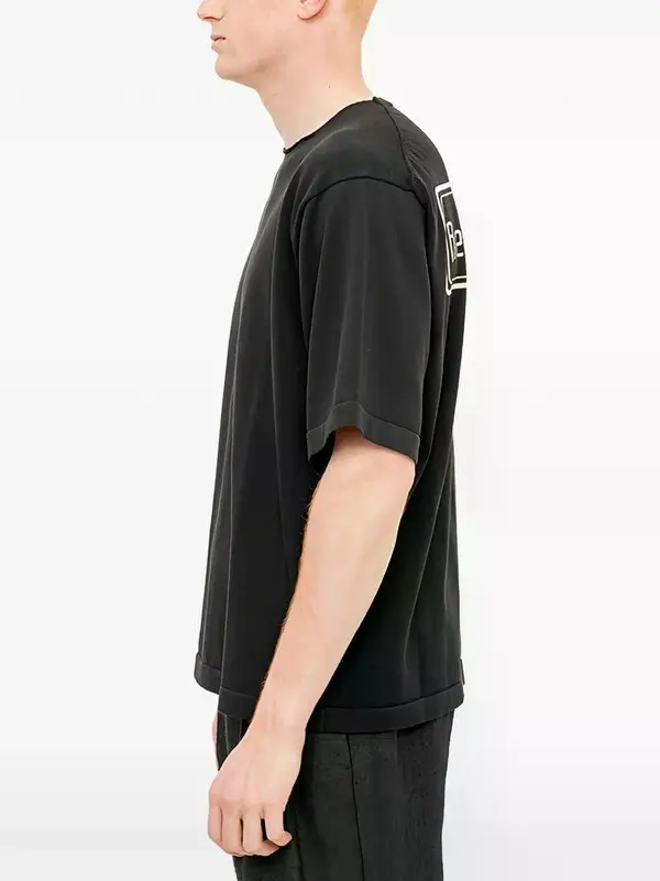 DEVOA Print Knit T-shirt - Black