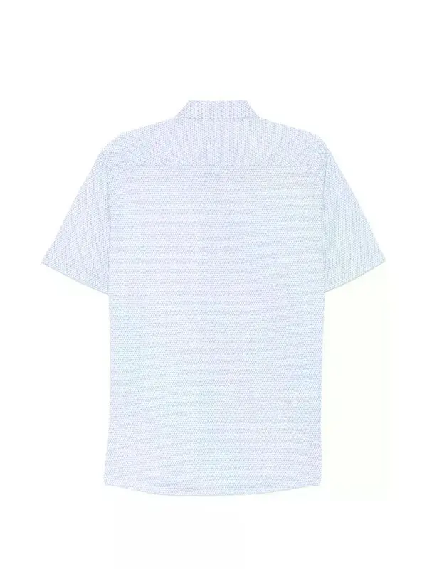 BOSS Geometric-print Short-sleeve Shirt - Blue