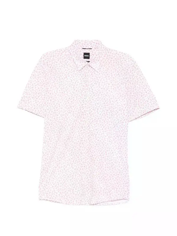 BOSS Floral-print Short-sleeve Shirt - White