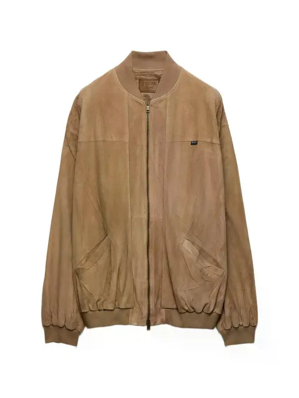 Prada Suede Bomber Jacket - Brown