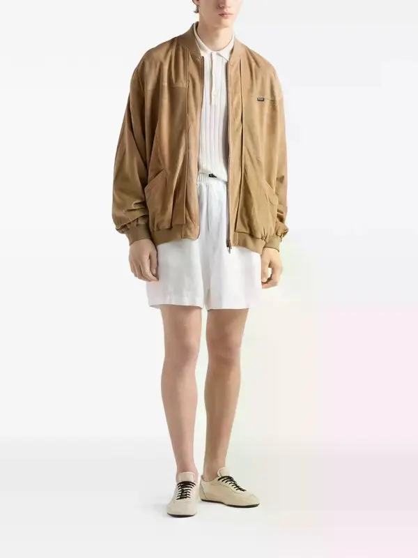 Prada Suede Bomber Jacket - Brown