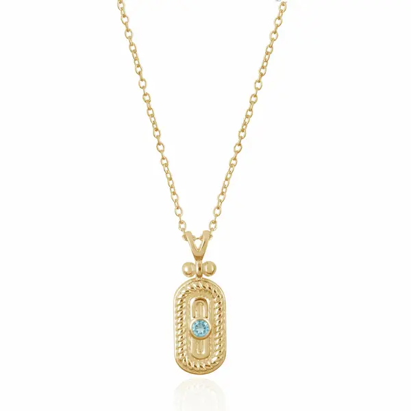 SOPHIE BLAKE Greta Blue Topaz Pendant - Gold