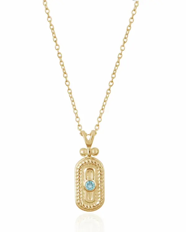 SOPHIE BLAKE Greta Blue Topaz Pendant - Gold