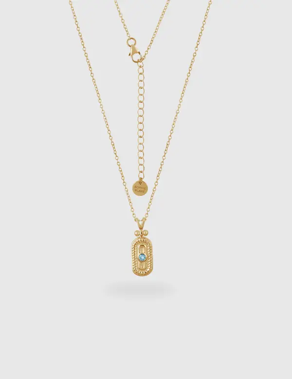 SOPHIE BLAKE Greta Blue Topaz Pendant - Gold