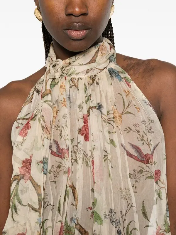 INTO THE EAST Printed Silk Blouse